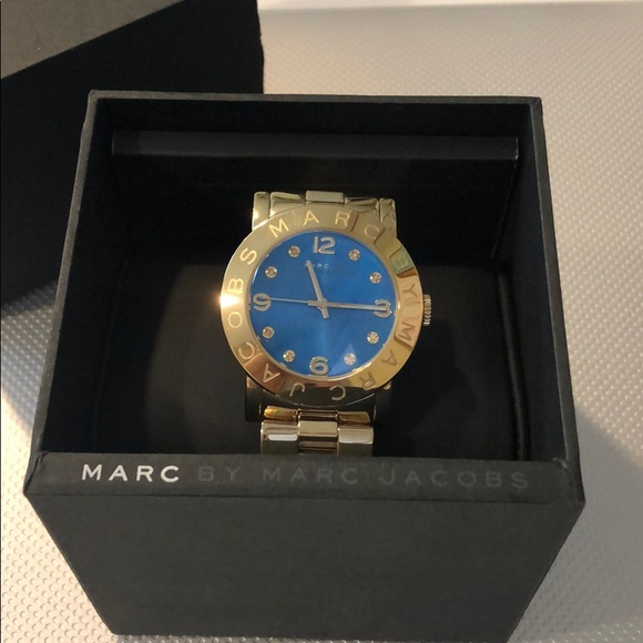 Marc By Marc Jacobs | Jewelry | Marc By Marc Jacobs Gold And Blue Watch ...